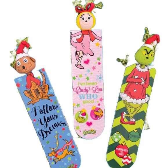 Dr. Seuss | Office | New Dr Seuss Grinch 3d Bookmarks Set Grinch Cindy ...